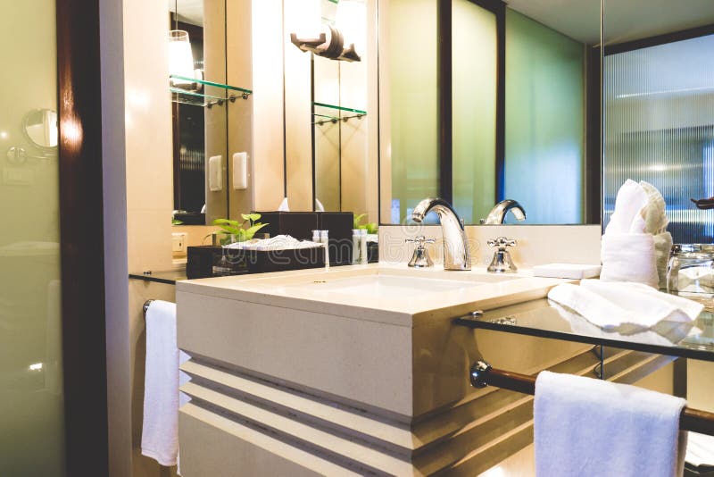 Beautiful bathroom stock photo. Image of bathroom, mirror - 97436484