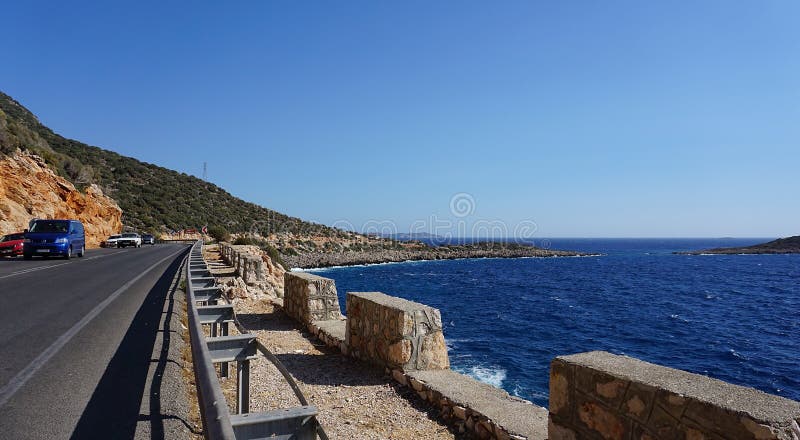 A Beautiful Bay between Kas Finike Road Stock Image - Image of blue ...