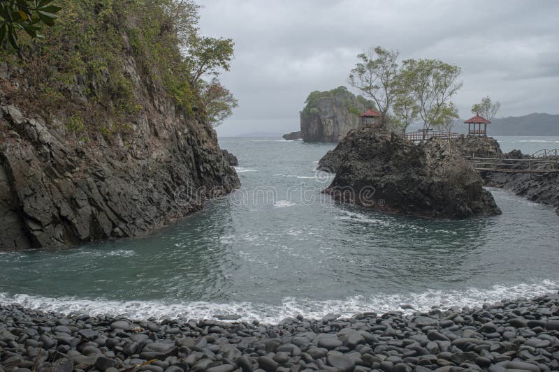 A Beautiful Bay with Rocky Shores and Foaming Waves Stock Photo - Image ...
