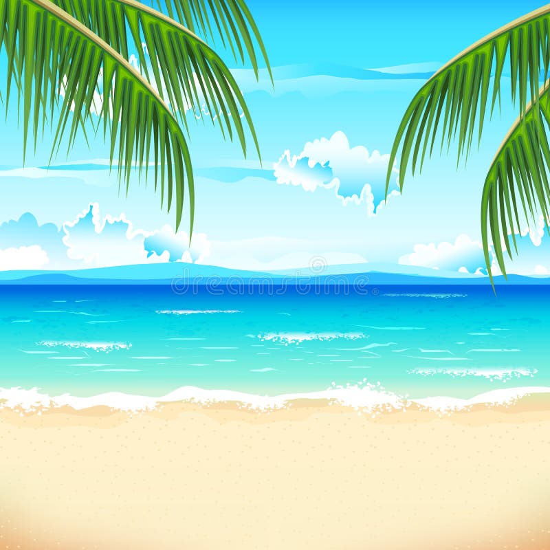 Beautiful Beach stock vector. Illustration of landscape - 20628274