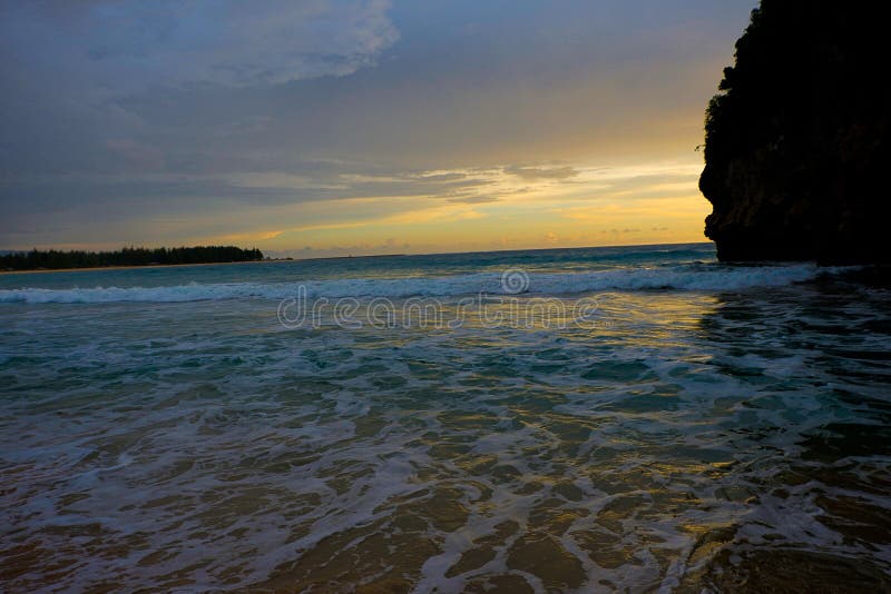 Beautiful Beach in the Afternoon Stock Image - Image of wave, sunlight ...