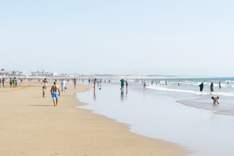 Beautiful beach in Agadir. editorial photo. Image of people - 44017561