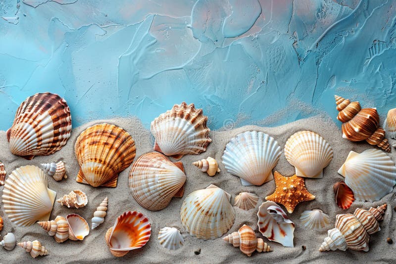 Beautiful Beach Background with Shells. Generative AI. Stock ...