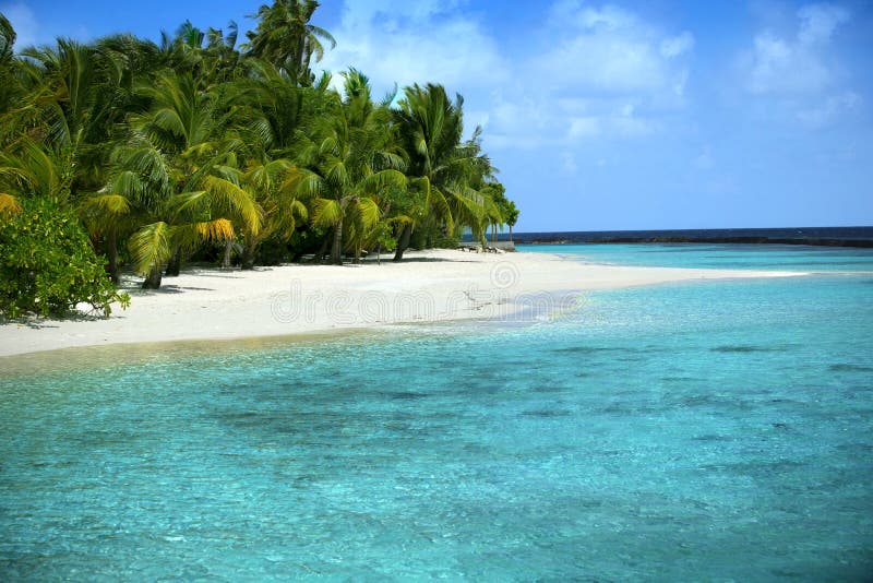 Beautiful Beach with Blue Sea & Blue Sky Stock Photo - Image of beach ...