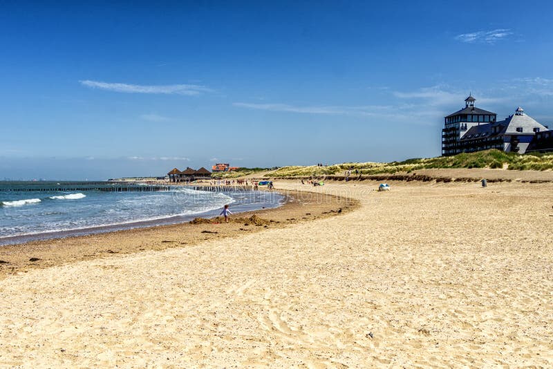 Cadzand Beach, North Sea, Netherlands Stock Photo - Image of evening ...