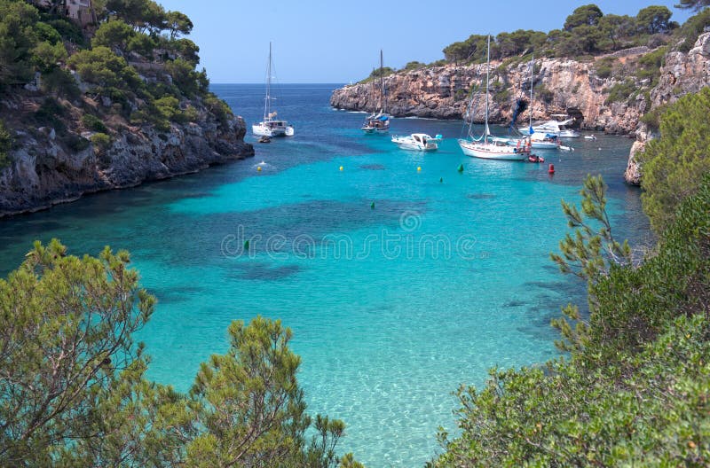 The Beautiful Beach of Cala Pi in Mallorca, Spain Stock Image - Image ...