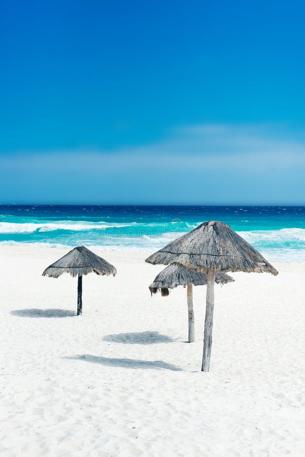 Beautiful Beach in Cancun, Mexico - Playa Delfines Stock Image - Image ...
