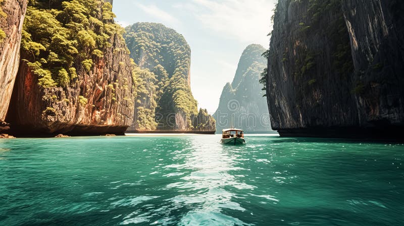 A Beautiful Beach with a City in the Background. Stock Photo - Image of ...