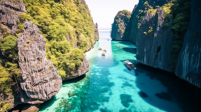 A Beautiful Beach with a City in the Background. Stock Photo - Image of ...