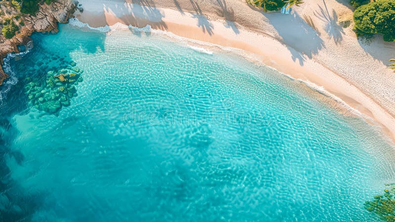 Beautiful Beach with a Clear Blue Ocean and White Sand. Stock Image ...