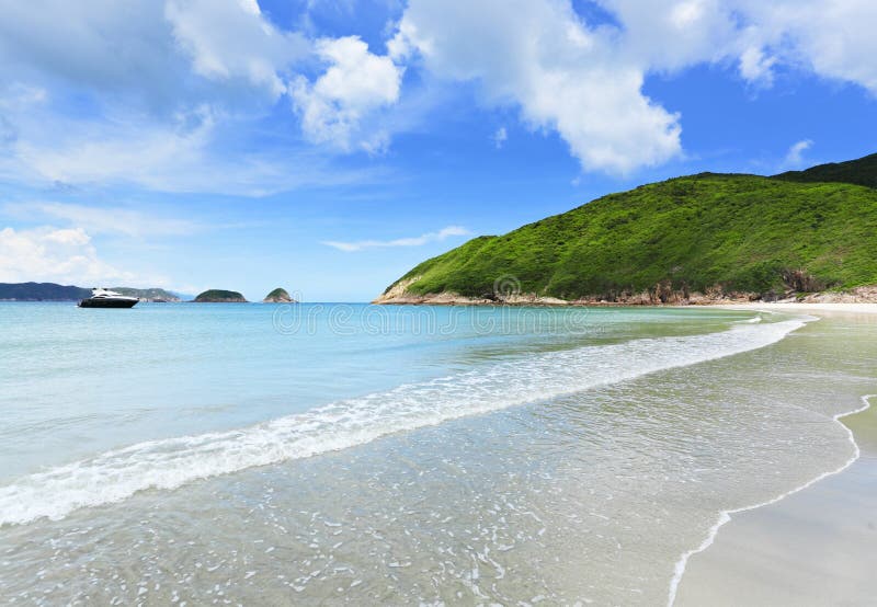 Beautiful beach stock photo. Image of beach, clear, cloudscape - 33372246