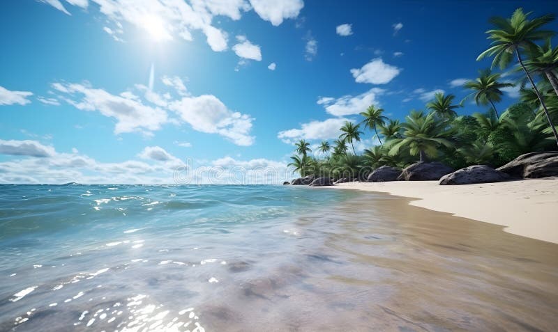 Beautiful Beach, Clear Sky, Suitable for the Concept of Travel ...