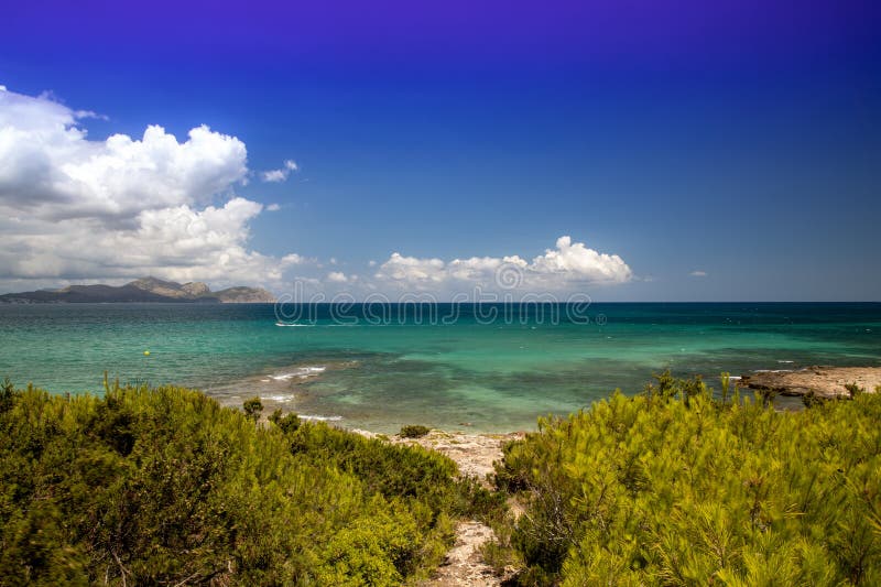 The Beautiful Beach Front on the Island of Majorca in Spain, Showing ...