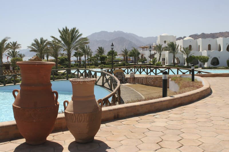 Beautiful beach hotel view stock photo. Image of relaxation - 2711648