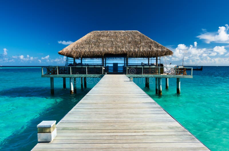 Jetty with Beach Hut stock photo. Image of caribbean - 29620866