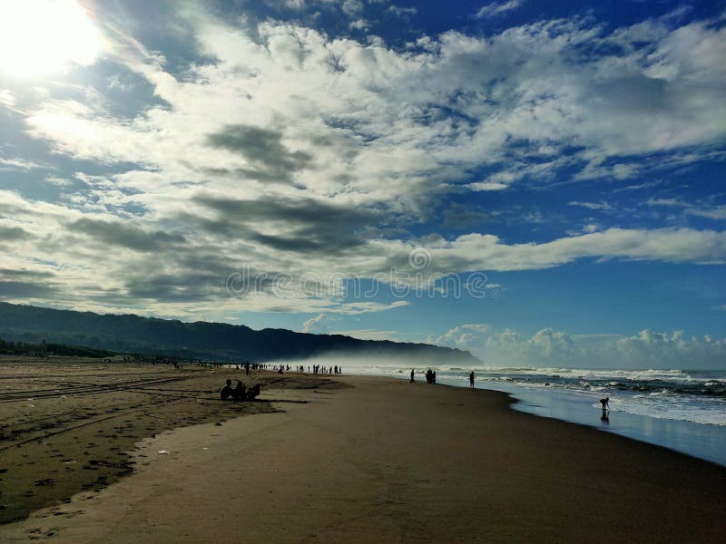 Beautiful Beach in Jogjakarta Indonesia Stock Image - Image of ...