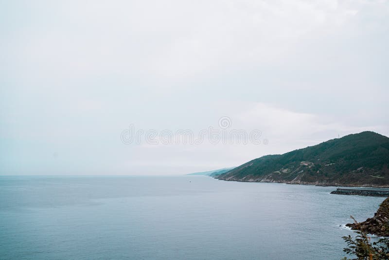 Beautiful Beach Landscape of the Basque Country Spain. Beach Wave Textures Stock Image - Image ...