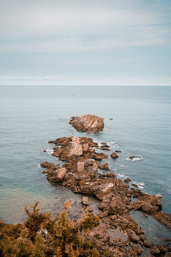Beautiful Beach Landscape of the Basque Country Spain. Beach Wave Textures Stock Image - Image ...