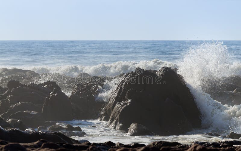Beautiful Beach Landscape with Big Rocks Stock Photo - Image of ...