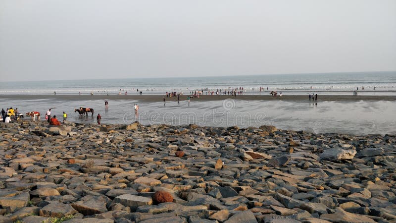 Beautiful Beach with Large Rock Editorial Photo - Image of large, wave ...
