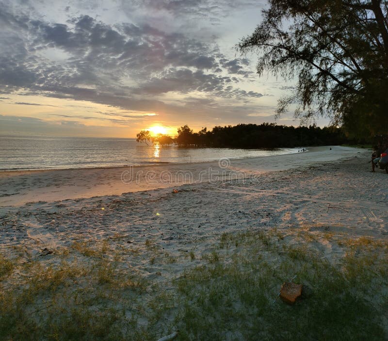 Beautiful Beach Morib Beach Sunset Peace Stock Photo - Image of morib ...
