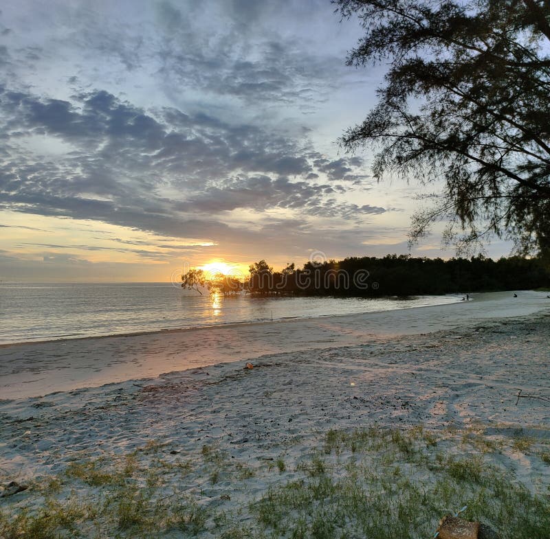 Beautiful Beach Morib Beach Sunset Peace Stock Photo - Image of beach ...