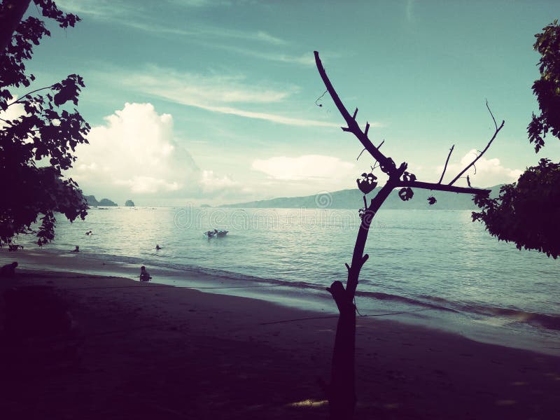 Beautiful Beach in the Morning Calm Feel Stock Image - Image of ...