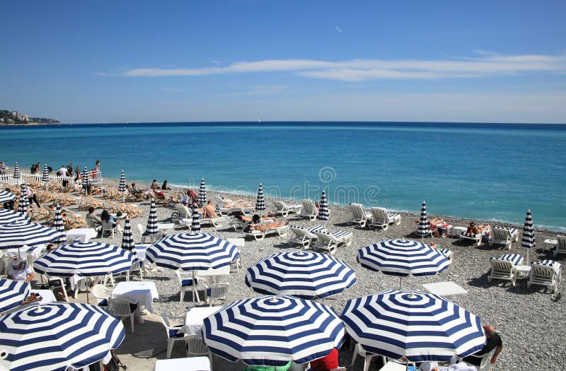 Beautiful beach of Nice editorial photo. Image of sunny - 56357331