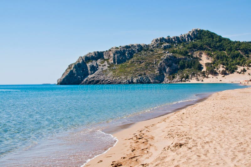 Beautiful Beach at Rhodes Island Stock Photo - Image of nature ...
