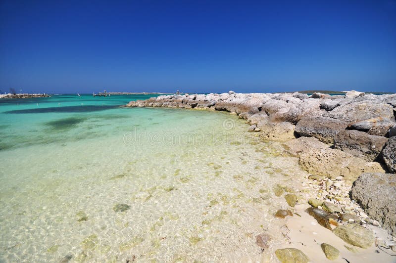 Beautiful beach and rocks stock image. Image of green - 37176225