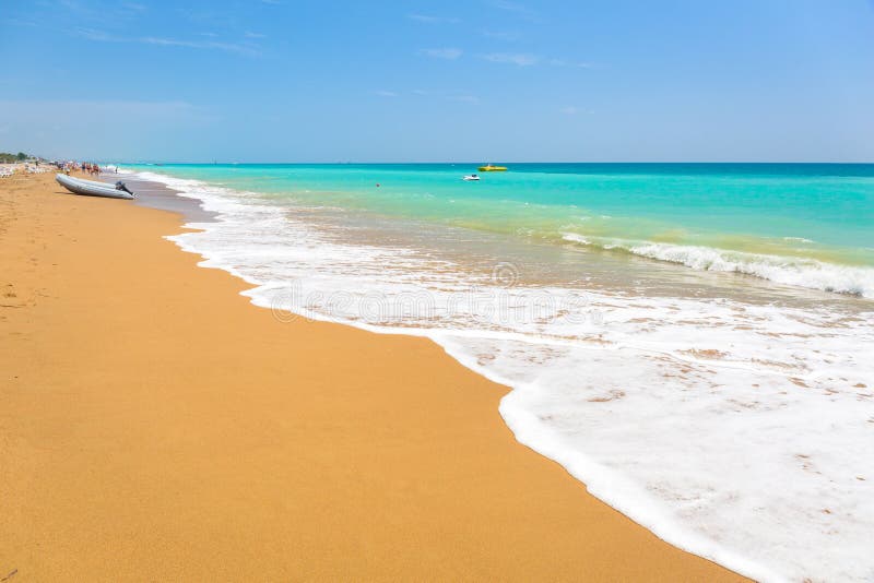 Beautiful Beach Scenery on Turkish Riviera Near Side Stock Image ...