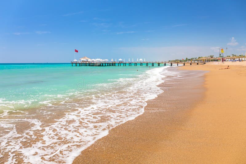 Beautiful Beach Scenery on Turkish Riviera Near Side Stock Image ...