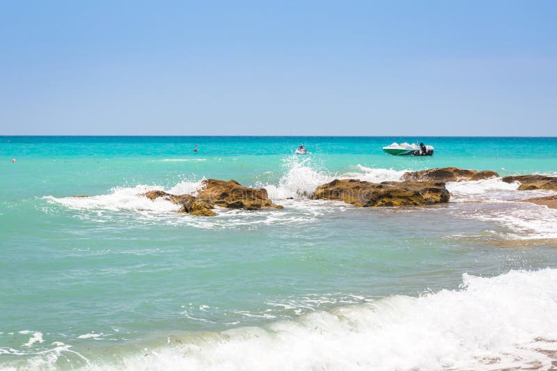 Beautiful Beach Scenery on Turkish Riviera Near Side Stock Image ...