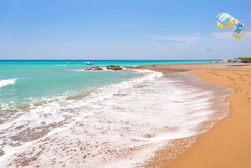 Beautiful Beach Scenery on Turkish Riviera Near Side Stock Photo ...