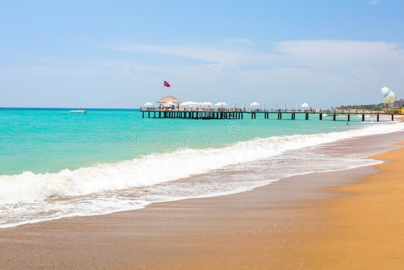 Beautiful Beach Scenery on Turkish Riviera Near Side Stock Image ...
