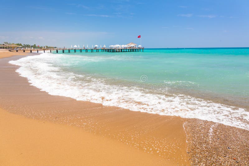 Beautiful Beach Scenery on Turkish Riviera Near Side Stock Image ...