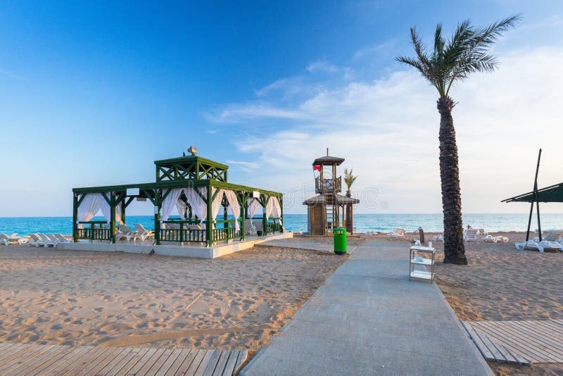 Beautiful Beach Scenery on Turkish Riviera Near Side Stock Image ...