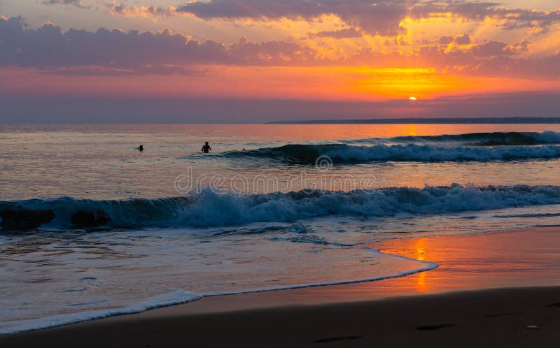 Beautiful Beach Scenery with Waves and Sandy Beach Stock Photo - Image ...