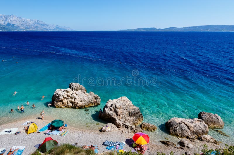 Beautiful Beach and Sea with Transparent Water Stock Image - Image of ...