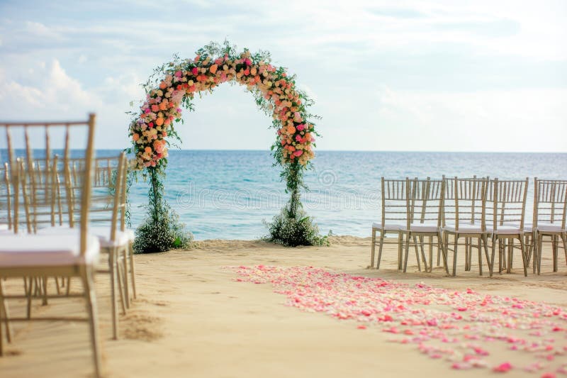 A Beautiful Beach Setup for a Wedding Ceremony Stock Photo - Image of ...