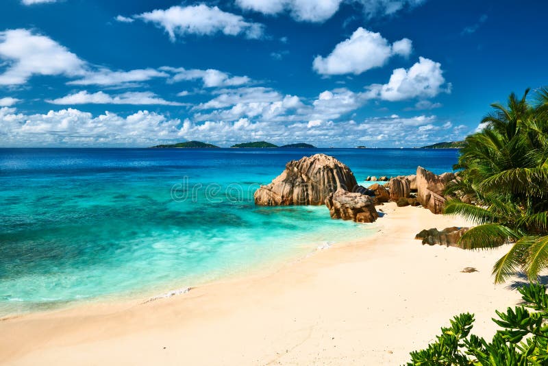 Beautiful Beach at Seychelles Stock Image - Image of seychelles, lush ...