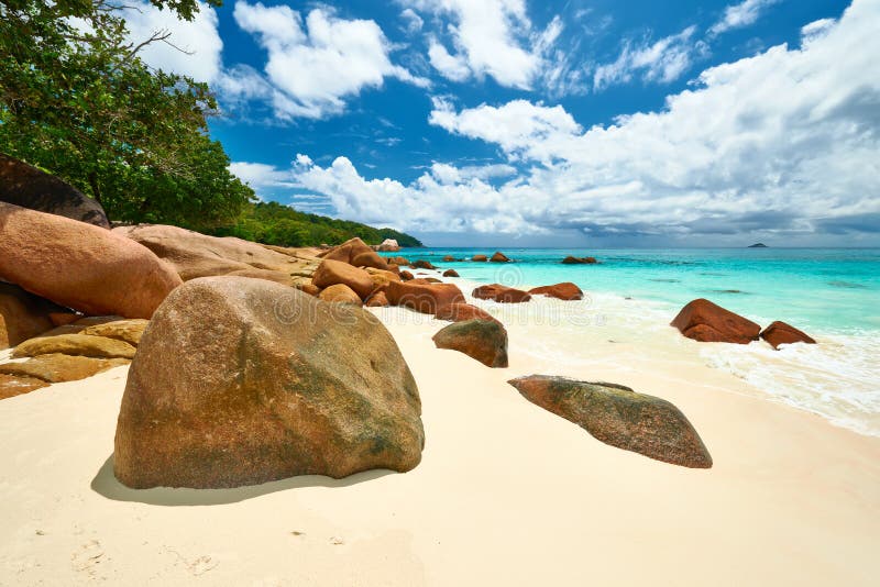 Beautiful Beach at Seychelles Stock Image - Image of rock, lazio: 51670305
