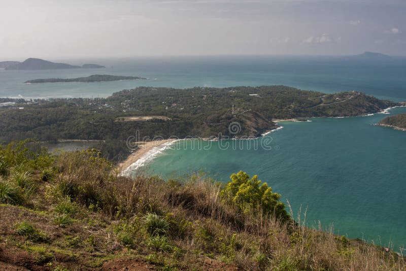 Beautiful Beach Shot from the Hill Stock Image - Image of palm, beach ...