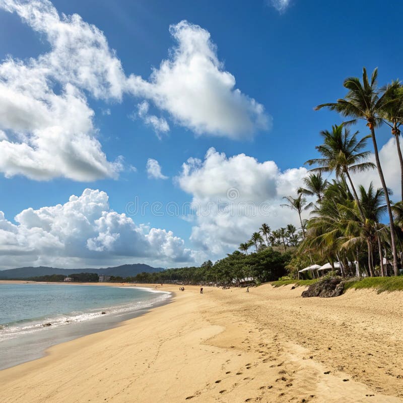 Beautiful Beach with Soft Sand and Blue Sky in Taiwan Stock ...
