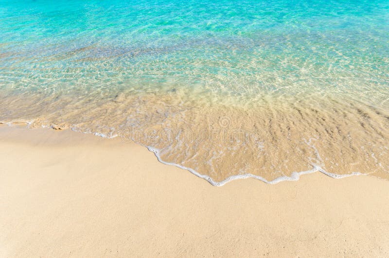 Beautiful Beach with Soft Wave of Clear Blue Sea Water and Sand. Stock ... Beautiful Beach with Soft Wave of Clear Blue Sea Water and Sand. Stock ...