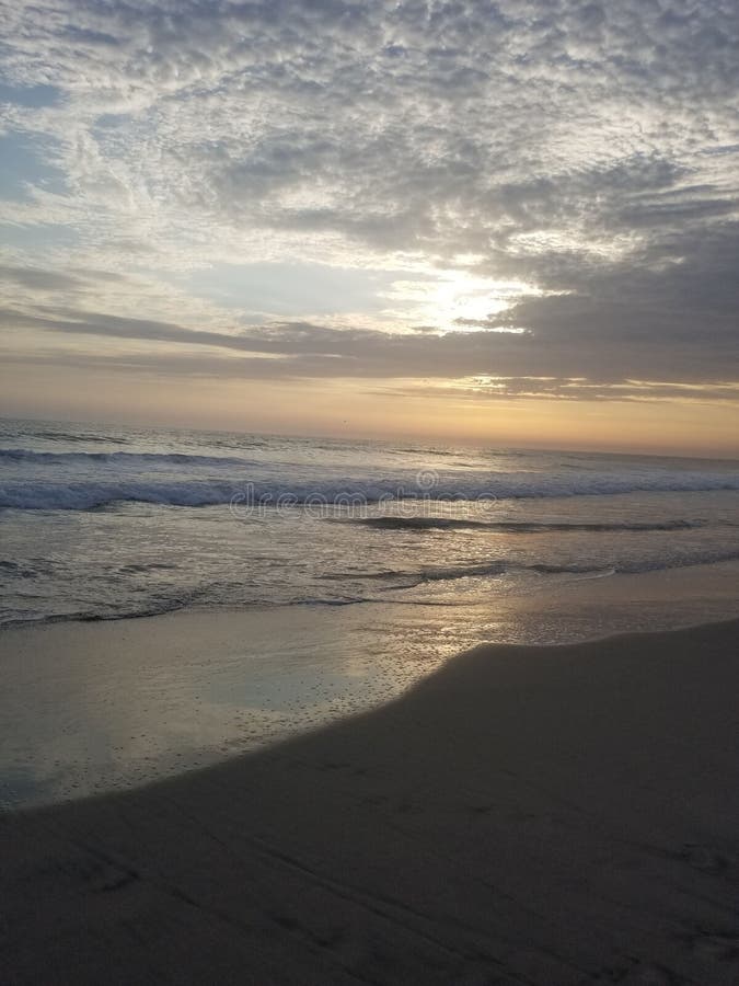 Beautiful Beach Sunset Cloudy Sky Summer Romantic Stock Photo - Image ...