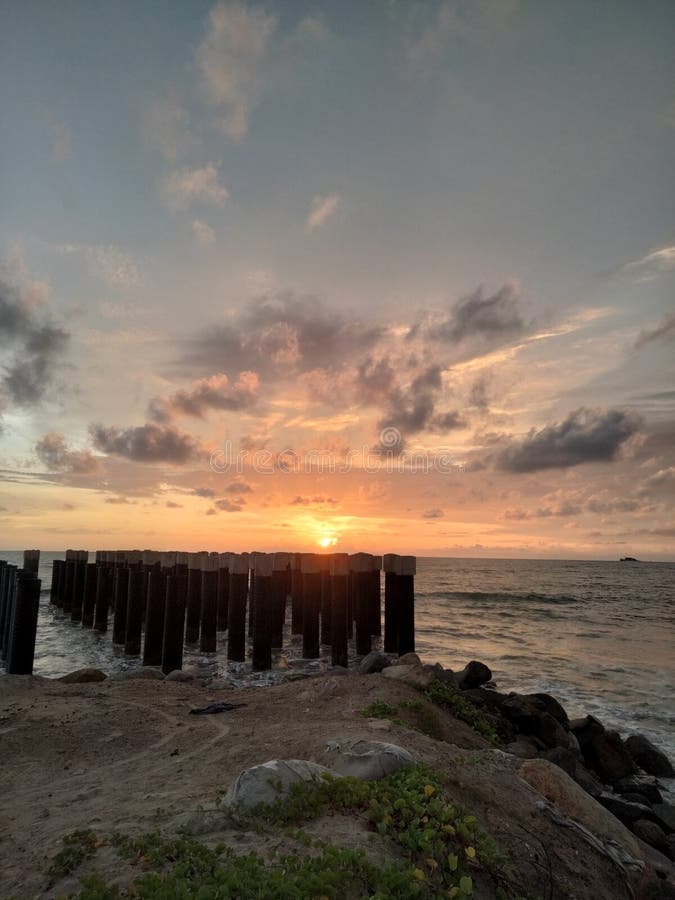 Beautiful Beach with Sunset Make Peace and Cool To the Eye Stock Photo ...