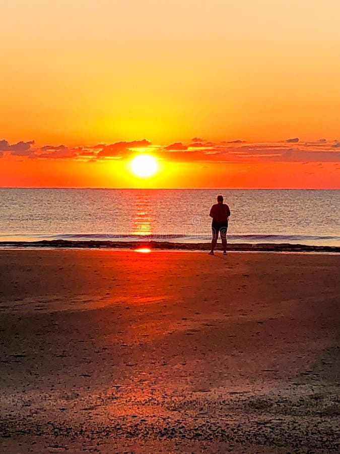 Beautiful beach sunset stock photo. Image of atlantic - 305198874