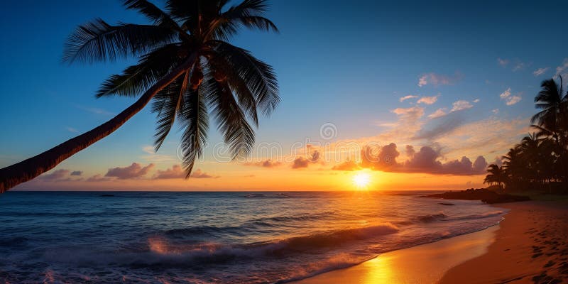 Beautiful Beach at Sunset a Wide Angle Shot of the Beach, Ideal for ...