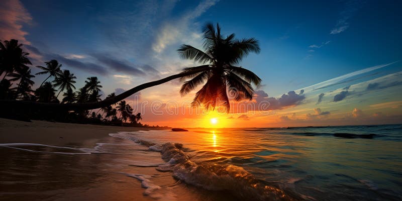 Beautiful Beach at Sunset a Wide Angle Shot of the Beach, Ideal for ...